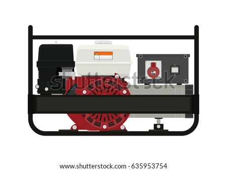 Portable Electric Generator Side View Flat Stock Vector 635953754 ...