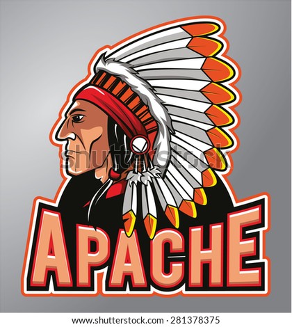Apache Head Stock Vector 180782723 - Shutterstock