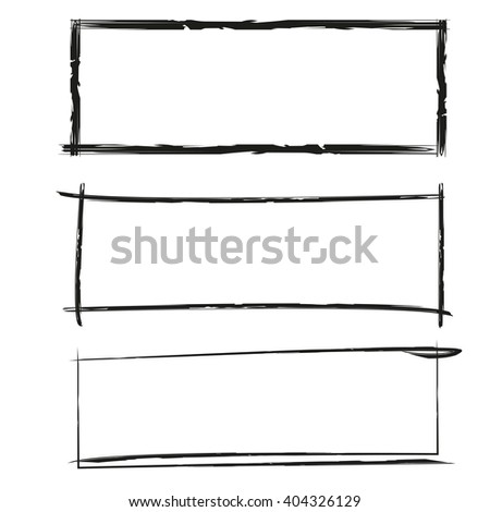Hand Drawn Rectangle Frames Grunge Border Stock Vector 390898630 - Shutterstock