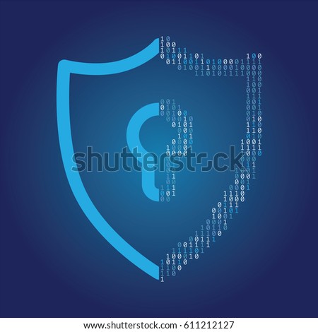 Binary Code Security Shield Online Technology Stock Vector 611212127 ...
