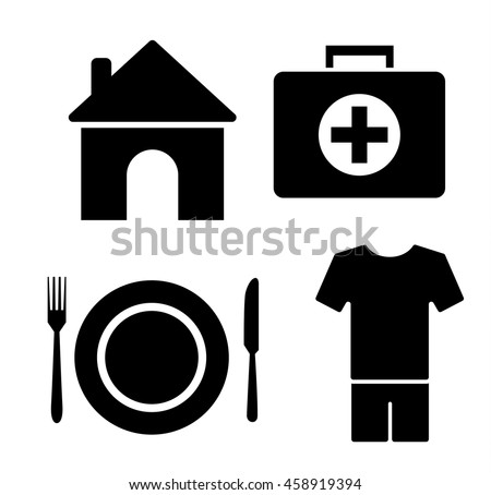 4 Basic Human Needs Icon Set Stock Vector 458919394 - Shutterstock
