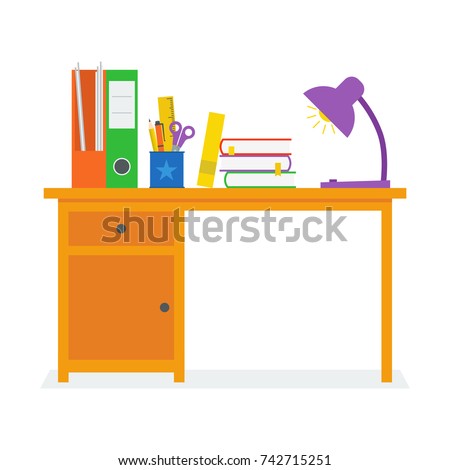 Study Table Vector Design Stock Vector 742715251 - Shutterstock
