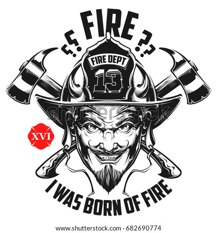 Firefighter Devil Stock Vector (Royalty Free) 682690774 - Shutterstock