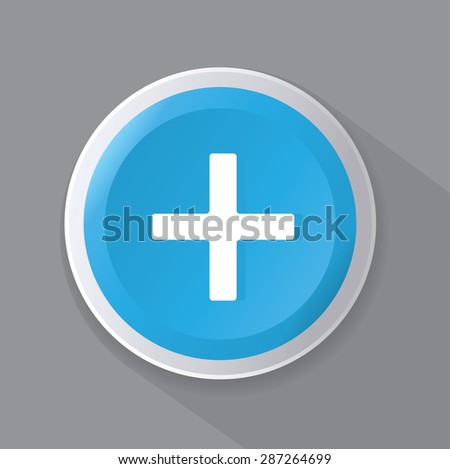 Plus Button Stock Vector 264868175 - Shutterstock