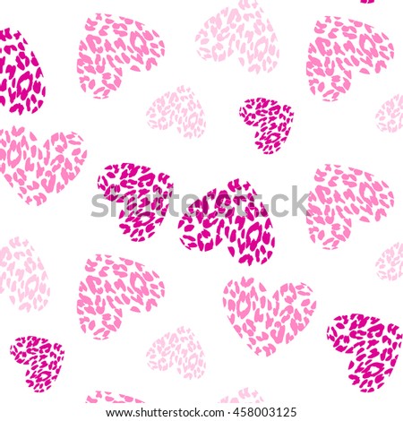Leopard Seamless Heart Pattern Design Vector Stock Vector 432327604 ...