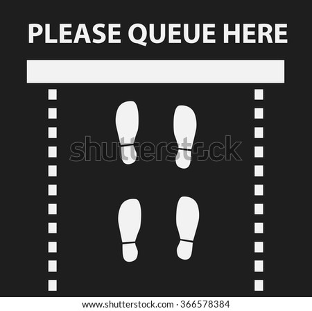 Please Queue Here Concept Sign Vector Stock Vector 366578384 - Shutterstock