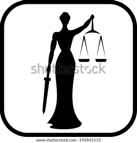 Vector Illustration Themis Statue Holding Scales Stock Vector 441841228 ...